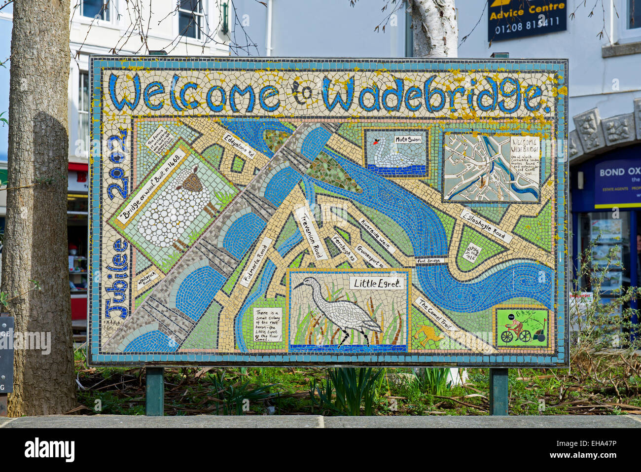 Mosaic map in Wadebridge, Cornwall, England UK Stock Photo - Alamy