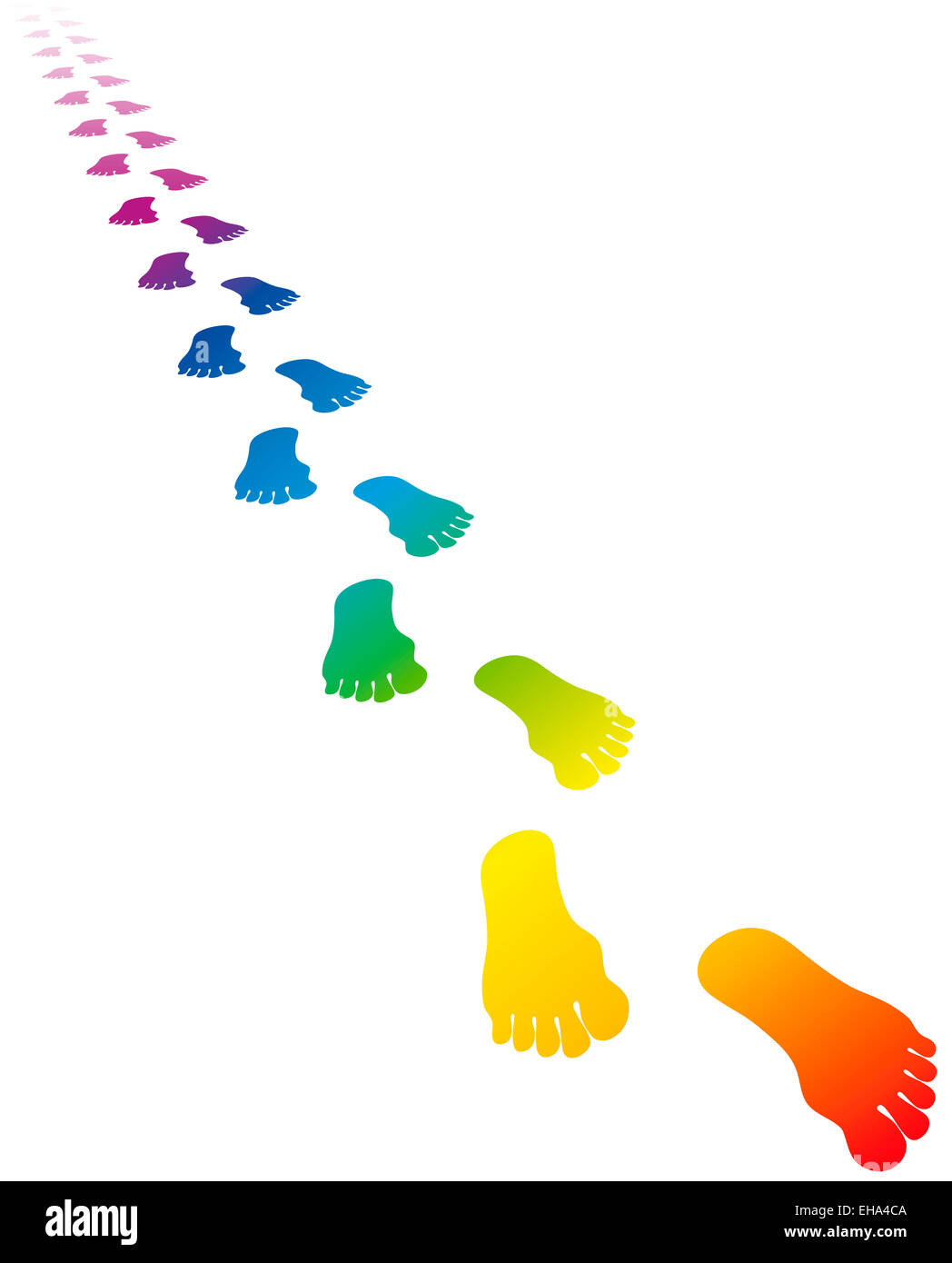 Footmark in rainbow colors Stock Photo - Alamy