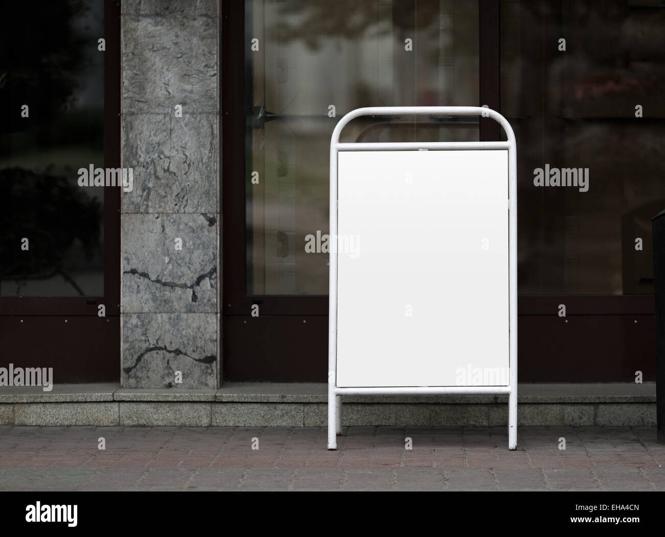 Street poster - clamshell in white painted steel frame. Clipping path ...