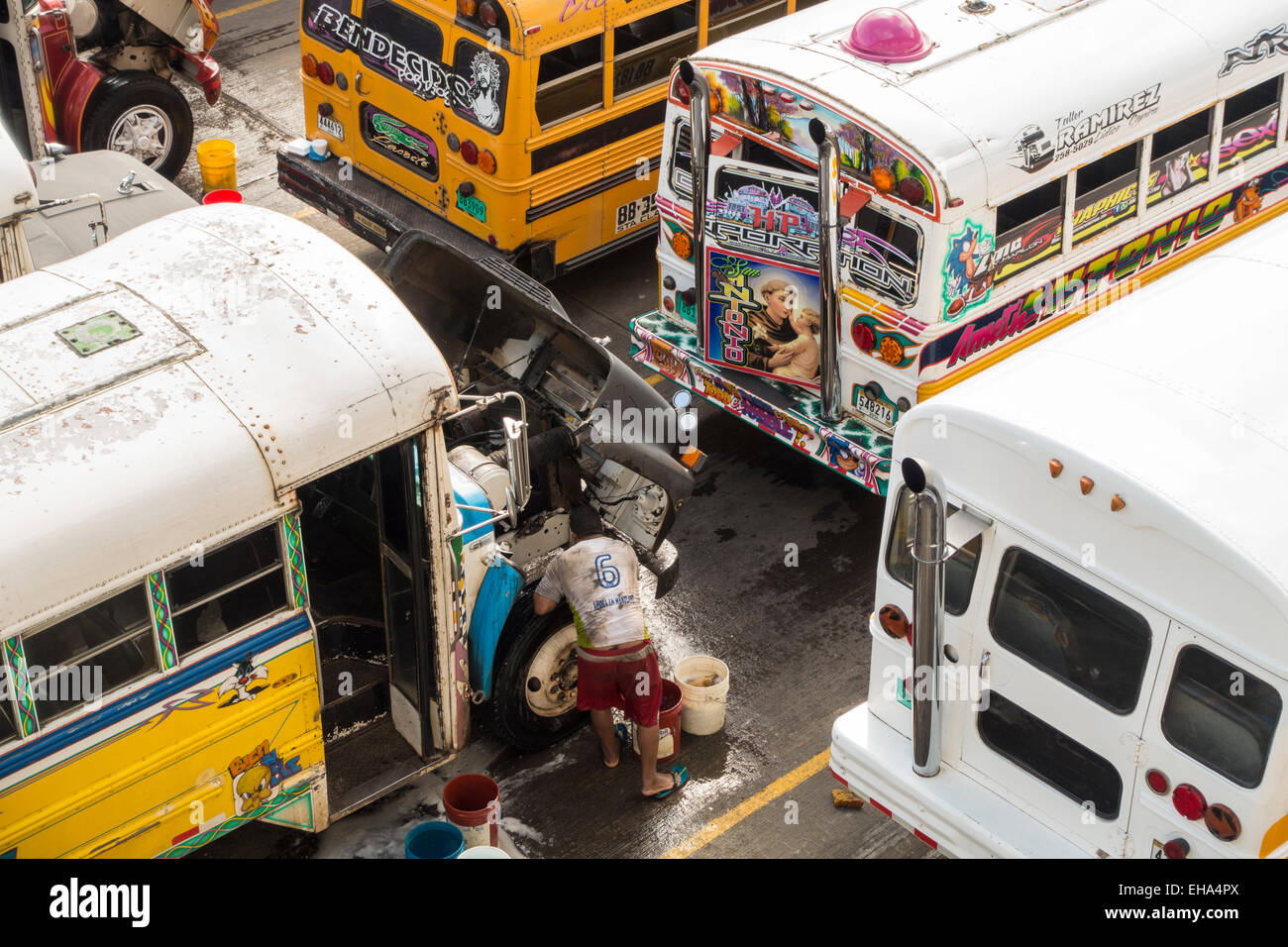 Albrook Bus Terminal, Panama City, Panama Stock Photo - Alamy
