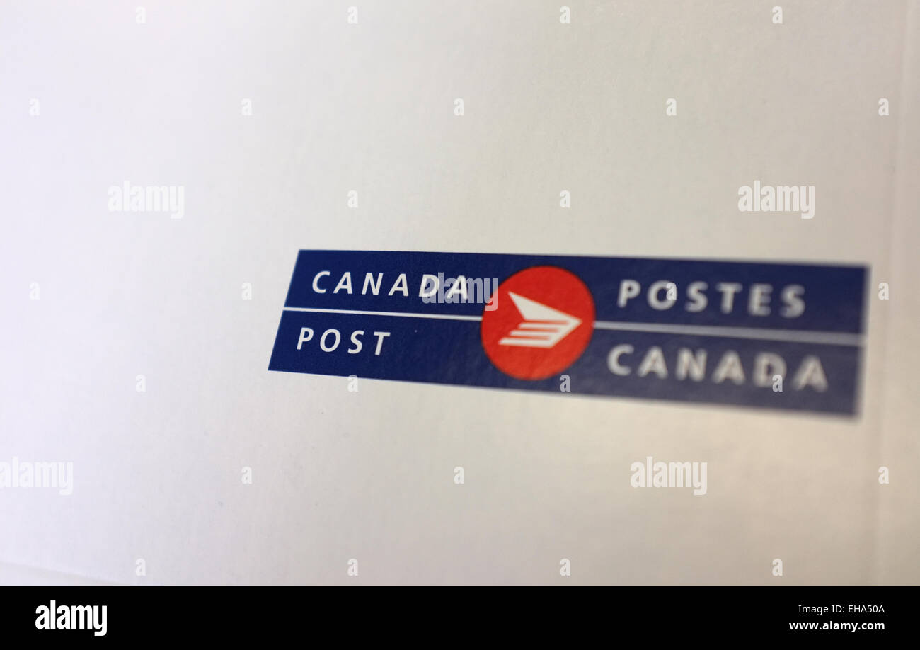 Canada Post packaging letter mail delivery post Stock Photo - Alamy
