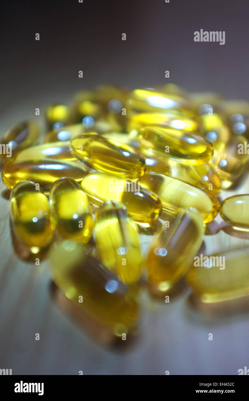 Fish oil capsules shown in Canada Stock Photo - Alamy