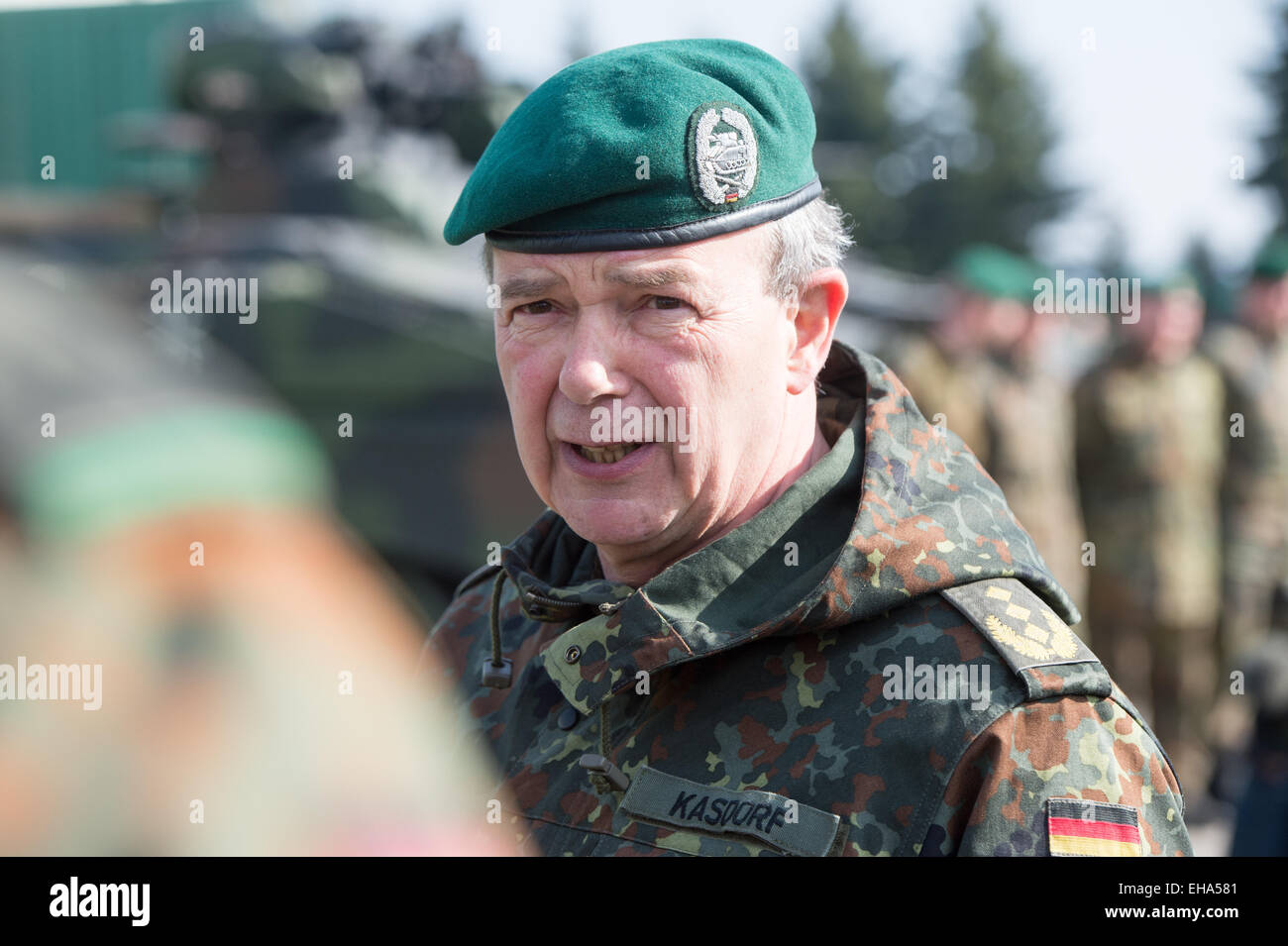 Marienberg, Germany. 10th Mar, 2015. The Inspector of the German Army ...