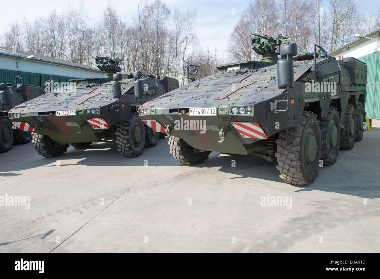 Marienberg, Germany. 10th Mar, 2015. Boxer armored fighting vehicles or ...