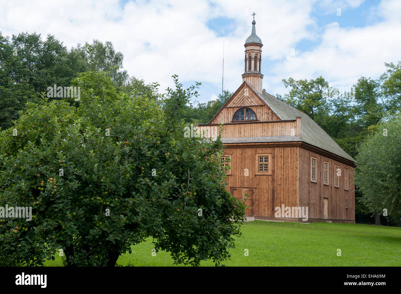 Wooden church in skansen in Ciechanowiec, Wysokie Mazowieckie County ...