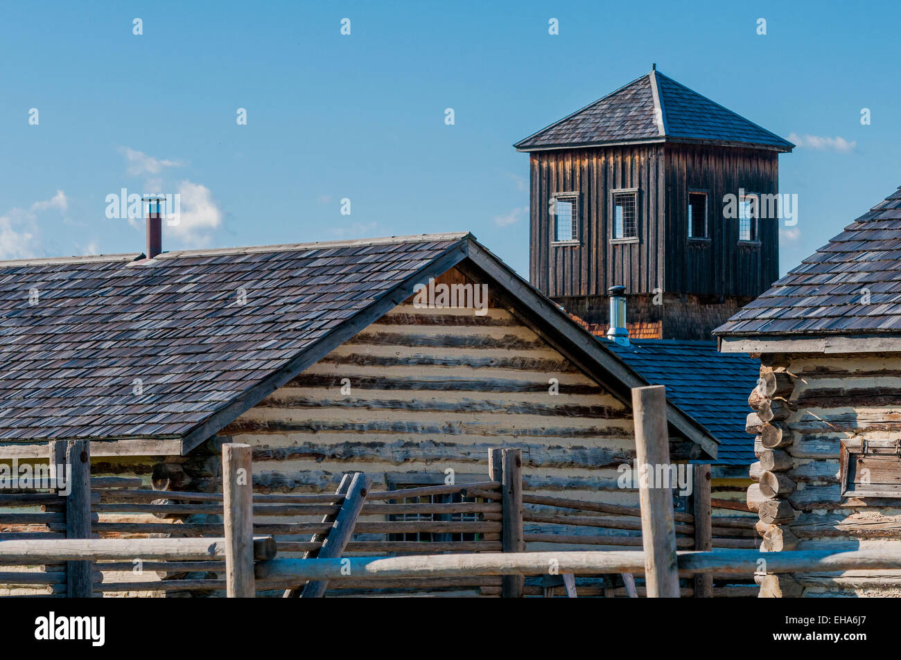 Log cabins, N.W.M.P, Kootenay Post, Fort Steele Heritage Town, Kootenay ...