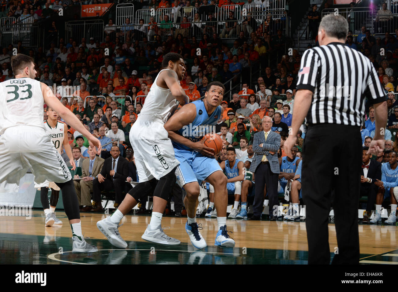 Coral Gables, Florida, USA. 28th Feb, 2015. Kennedy Meeks #3 of North ...