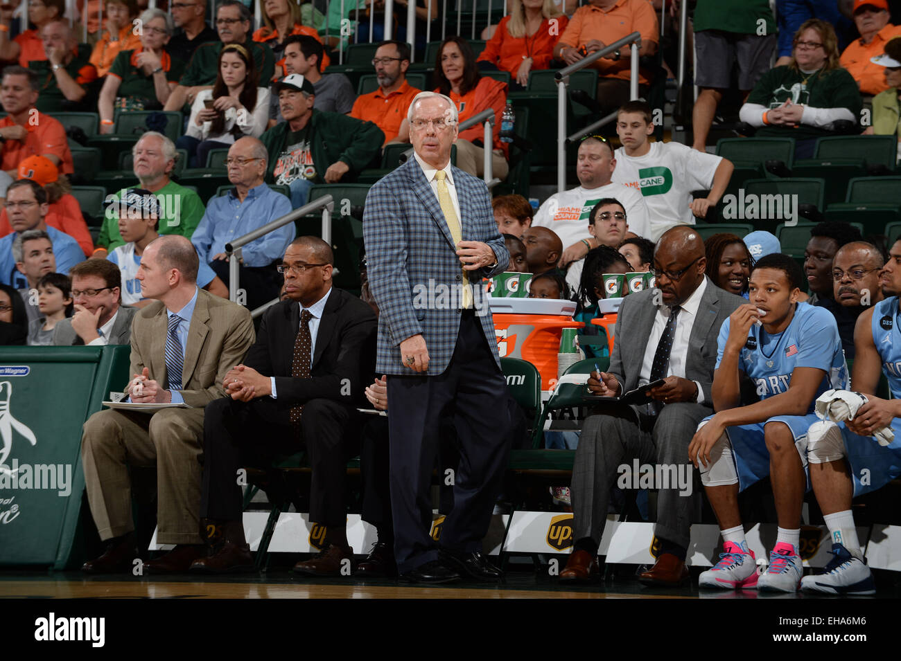Coral Gables, Florida, USA. 28th Feb, 2015. Head coach Roy Williams of ...