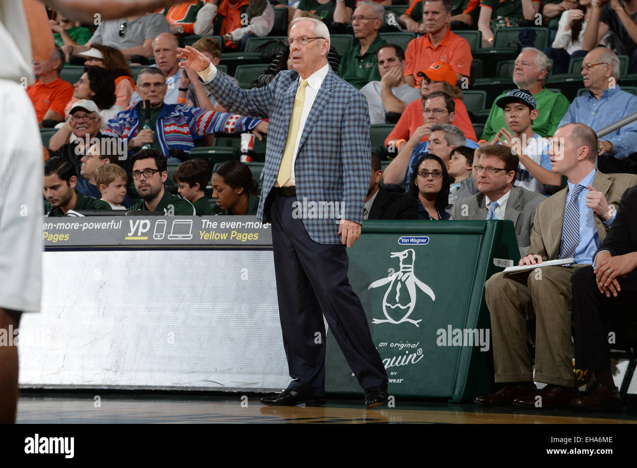 Coral Gables, Florida, USA. 28th Feb, 2015. Head coach Roy Williams of ...