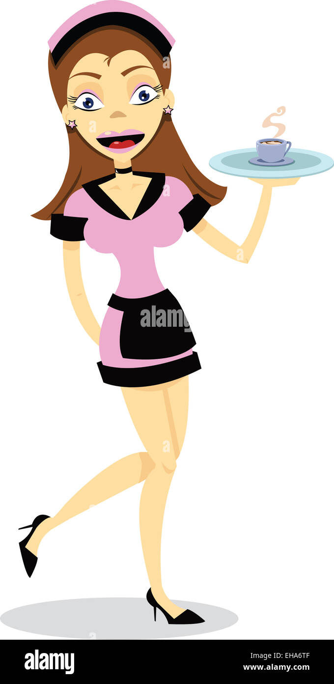 Cartoon waitress hi-res stock photography and images - Alamy