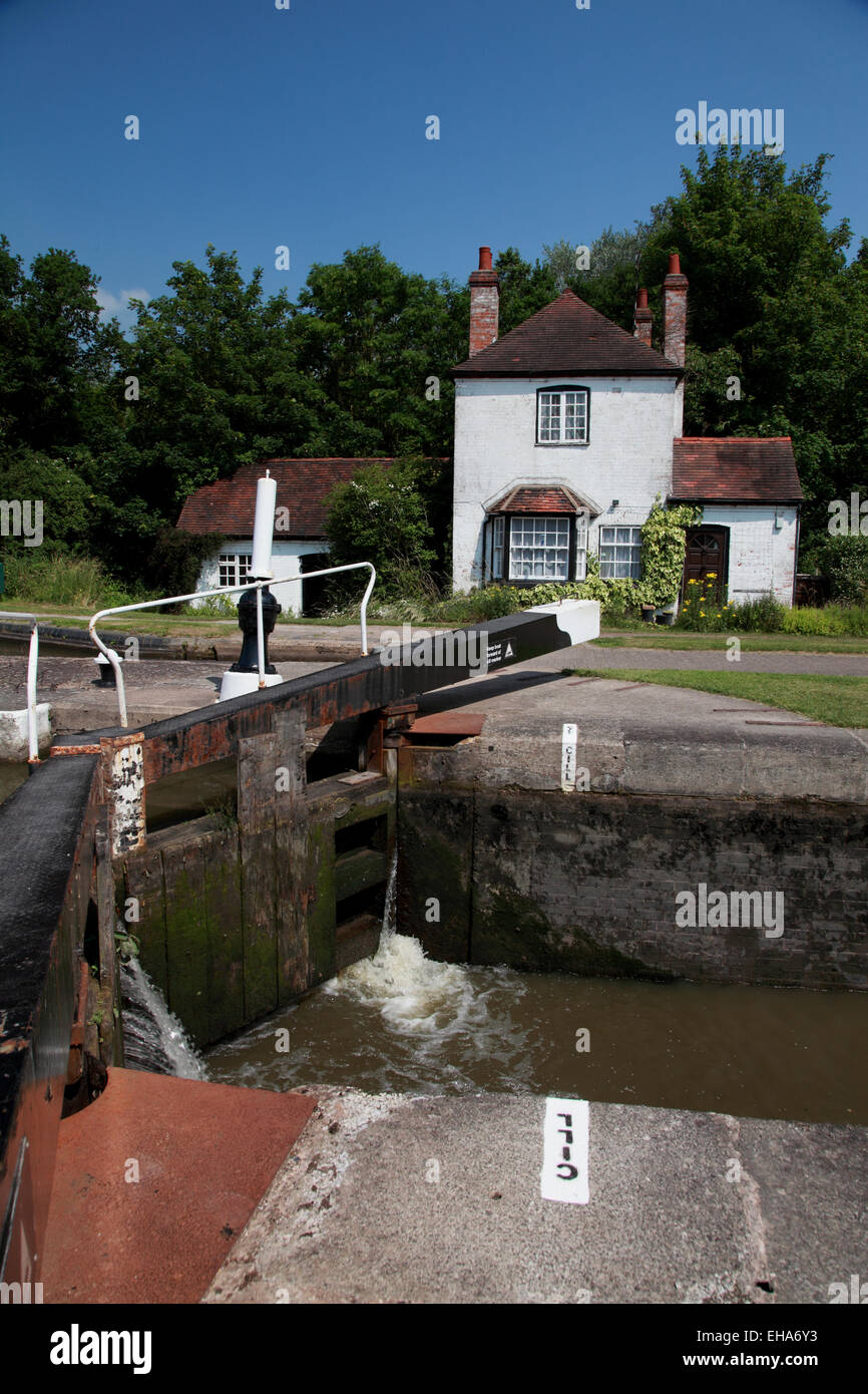 The bottom lock no. 26 of the Hatton flight on the Grand Union Canal ...