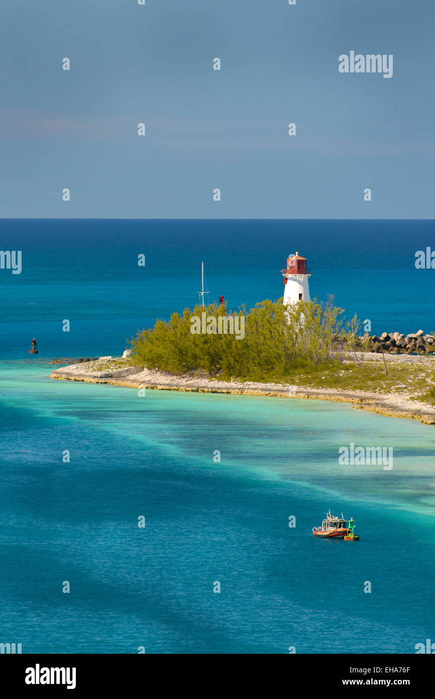 Lighthouse and Pilot Boat Stock Photo - Alamy