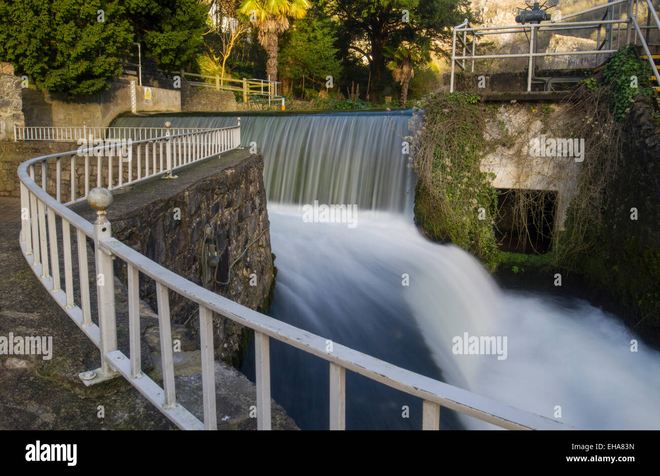 Crashing water over waterfall in gorge Stock Photo - Alamy