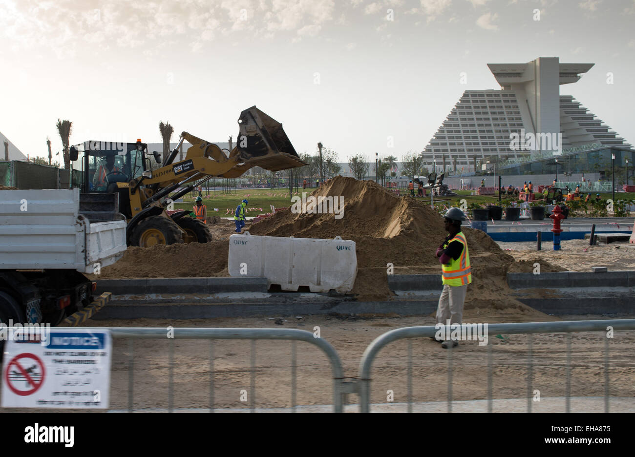 Doha, Qatar. 10th Mar, 2015. A view of builders and construction ...