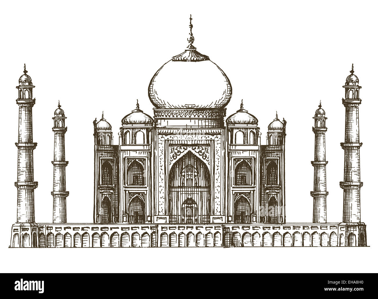 Taj Mahal vector logo design template. India or travel icon Stock Photo ...