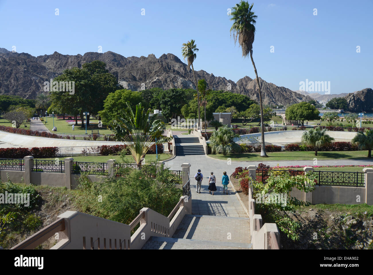 MUSCAT -OMAN The attractive and colourfull waterfront to the harbour ...