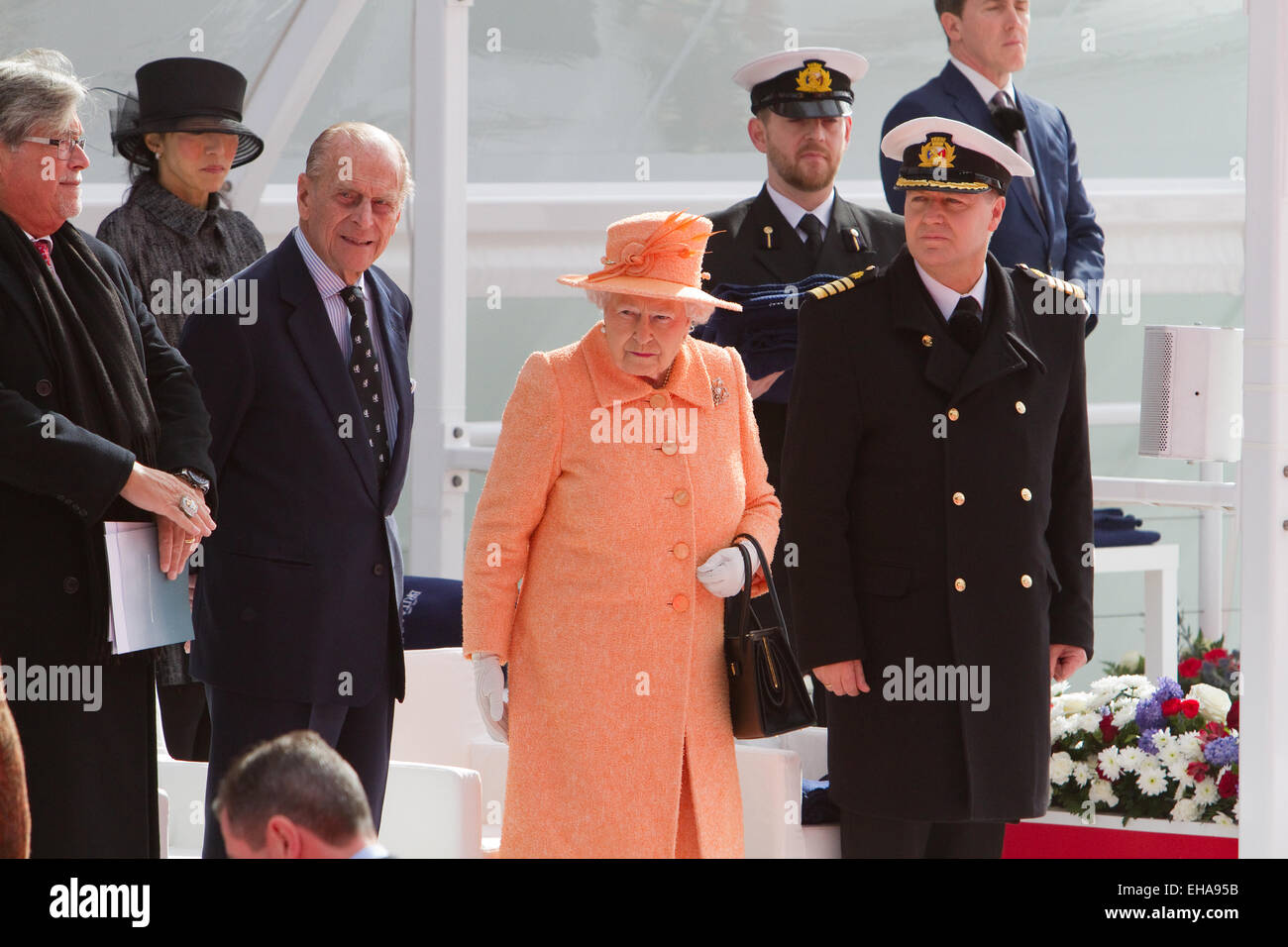 Her Majesty The Queen accompanied by His Royal Highness The Duke of ...
