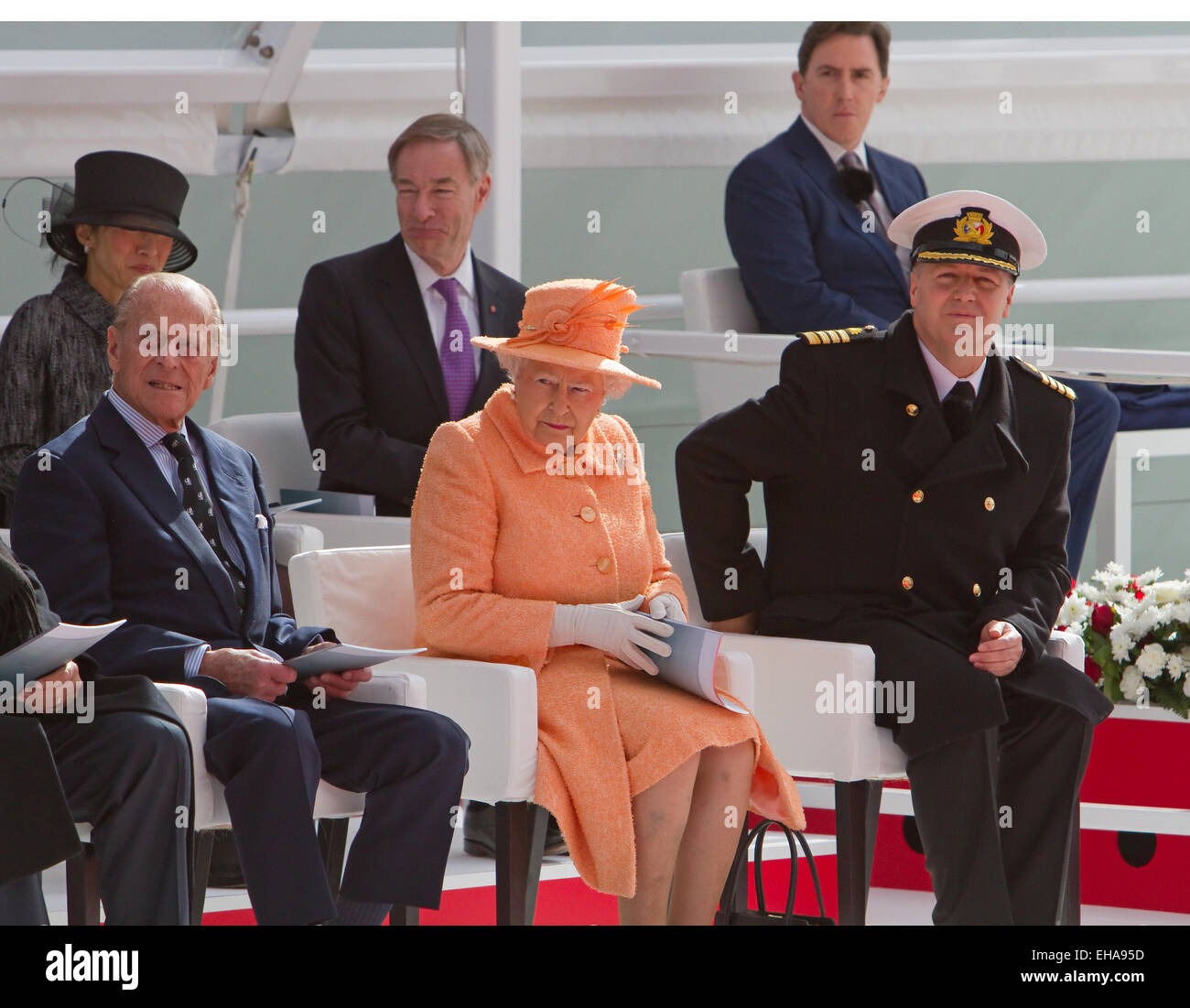Her Majesty The Queen accompanied by His Royal Highness The Duke of ...