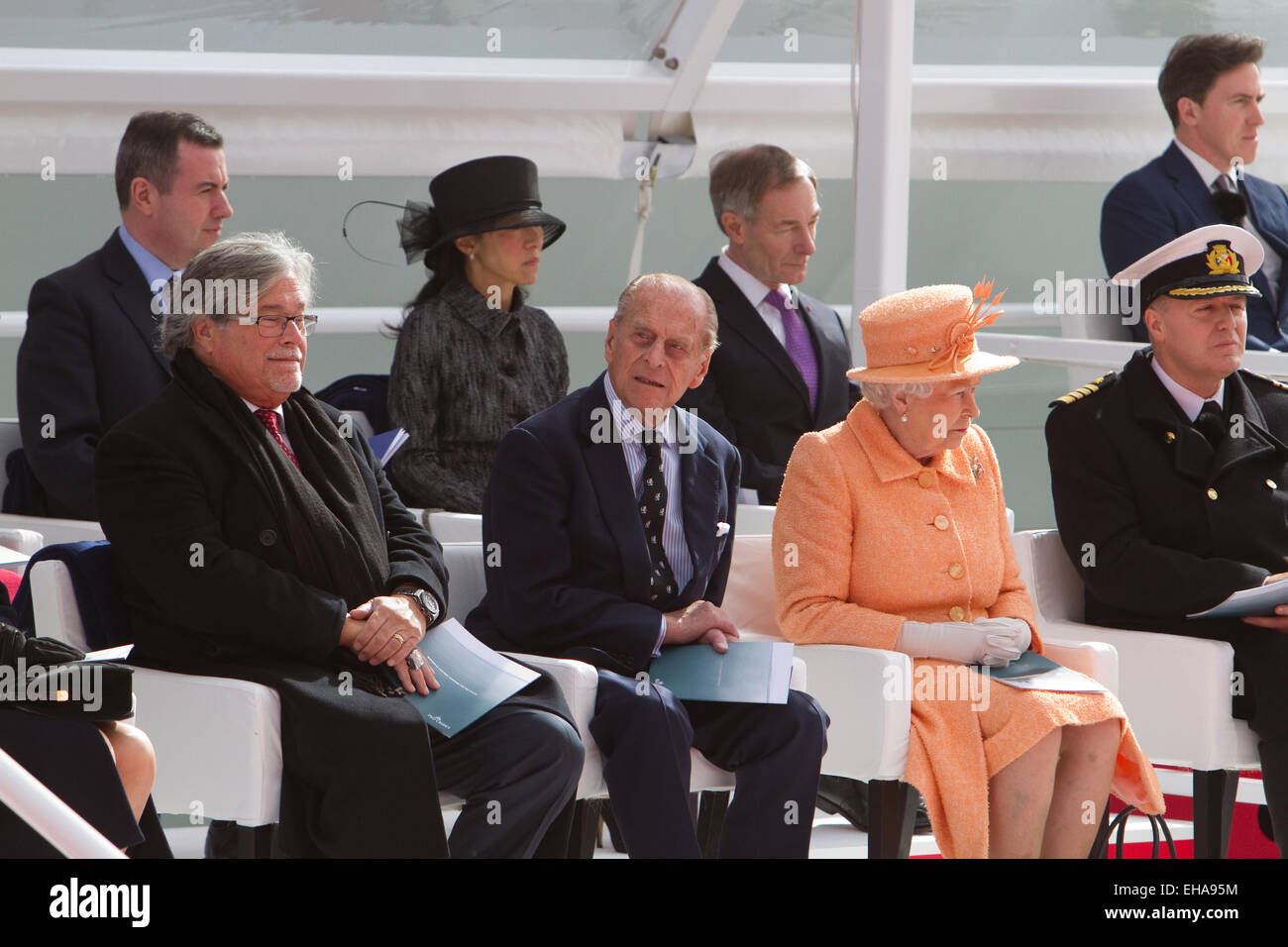 Her Majesty The Queen accompanied by His Royal Highness The Duke of ...