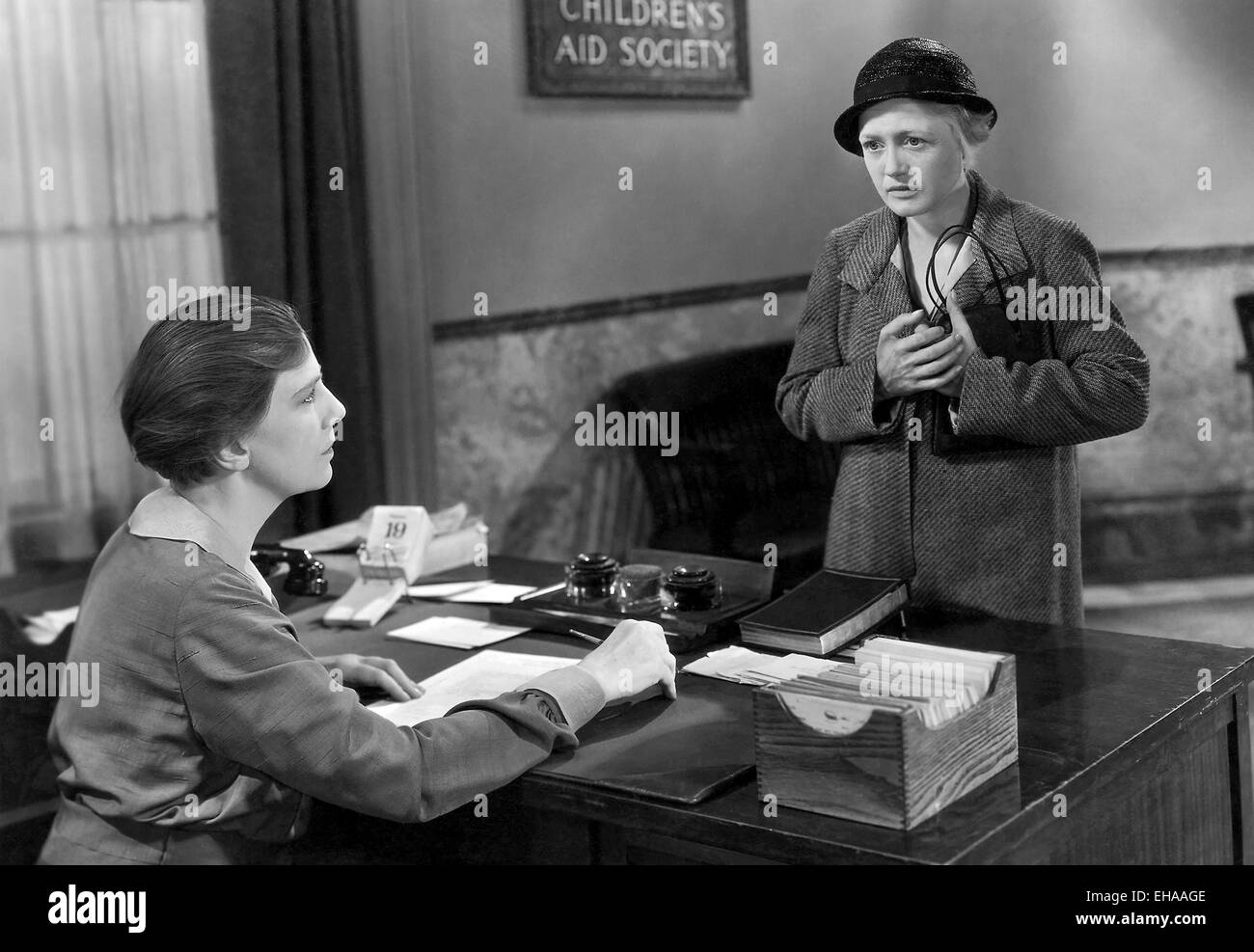 Wynne Gibson, (right), on-set of the Film "The Strange Case of Clara ...