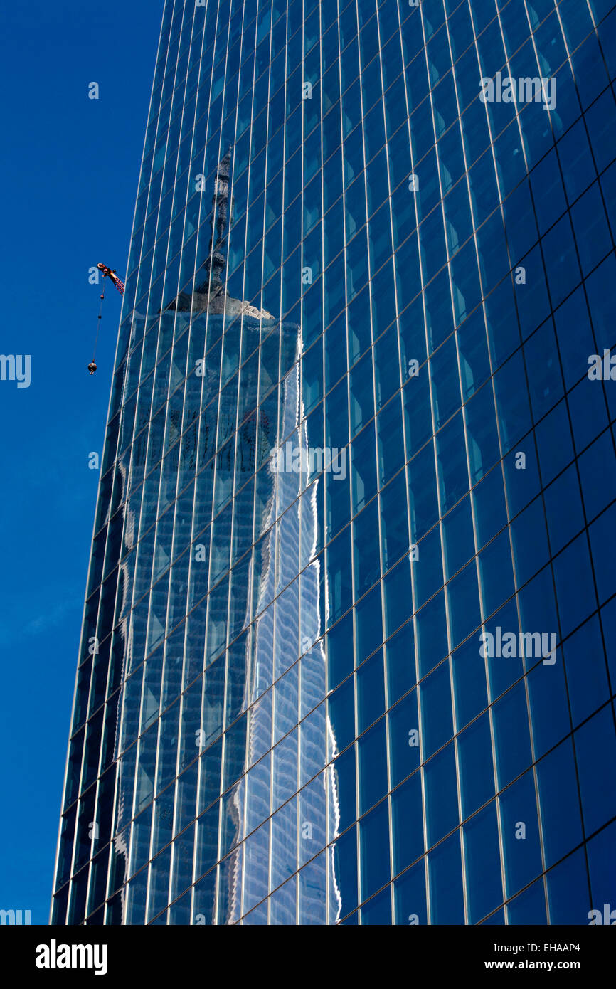 The One World Trade Center The Freedom Tower reflected in the glass of ...