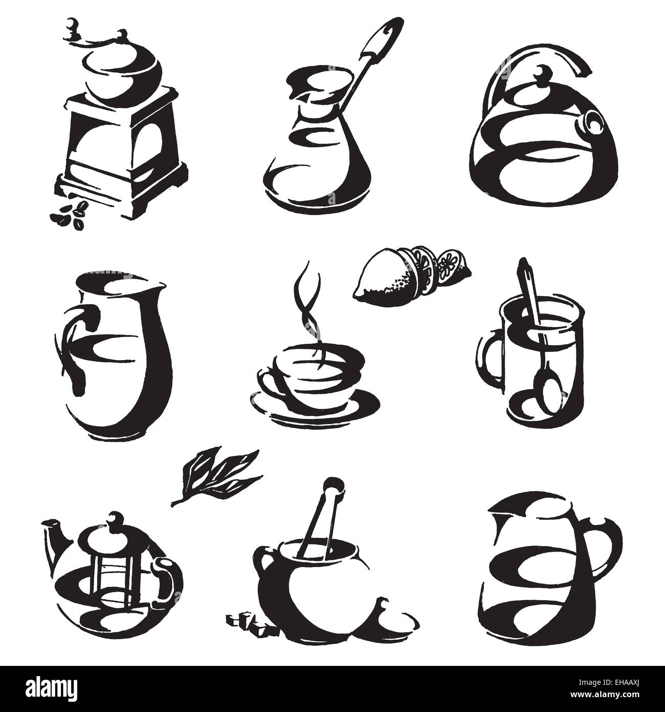 coffee and tea vector logo design template. cup or drink icon Stock ...