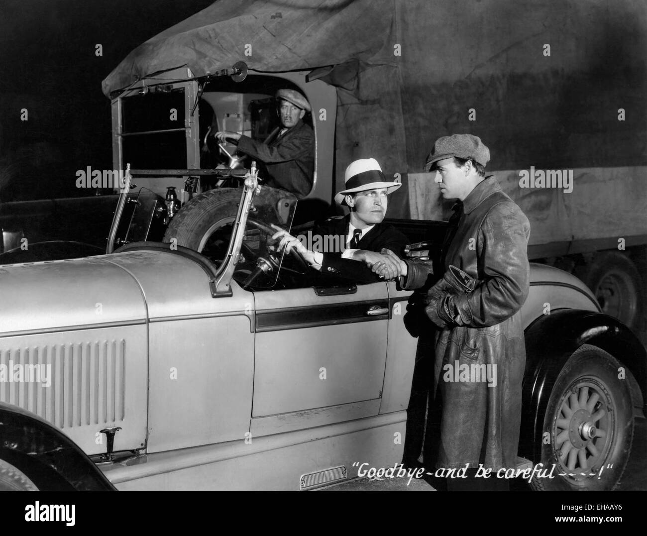 Chester Morris, Hal Skelly, on-set of the Film "Woman Trap", 1929 Stock ...