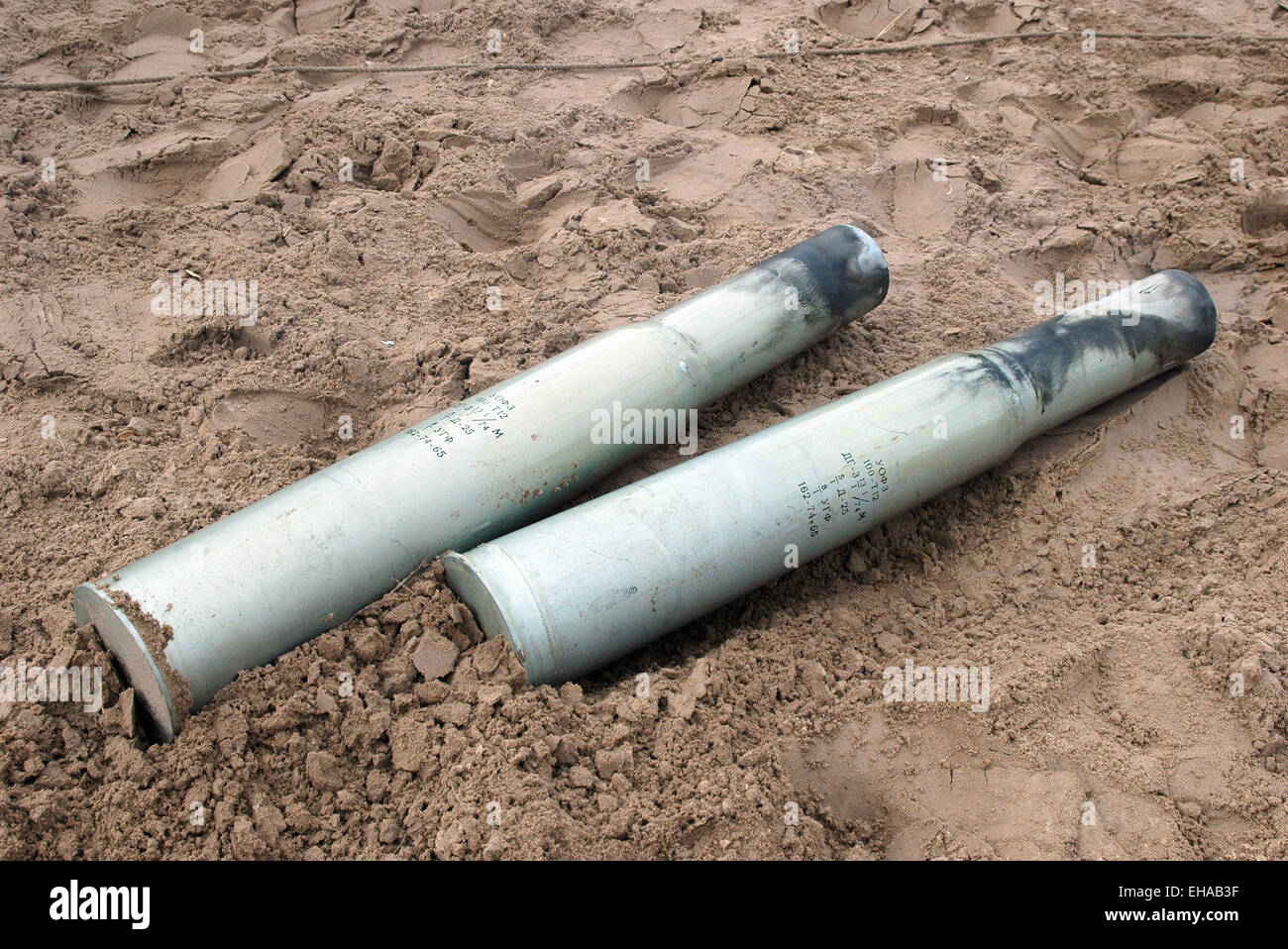Artillery shells from the anti-tank gun Rapier Stock Photo - Alamy