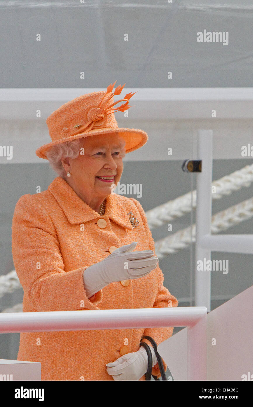 Majesty queen smiles during naming hi-res stock photography and images ...