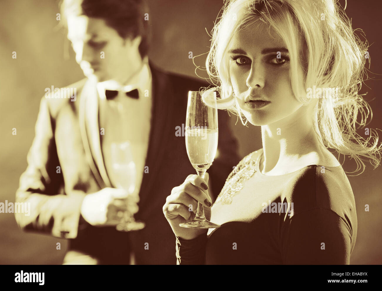 Portrait of the couple on the luxury party Stock Photo - Alamy