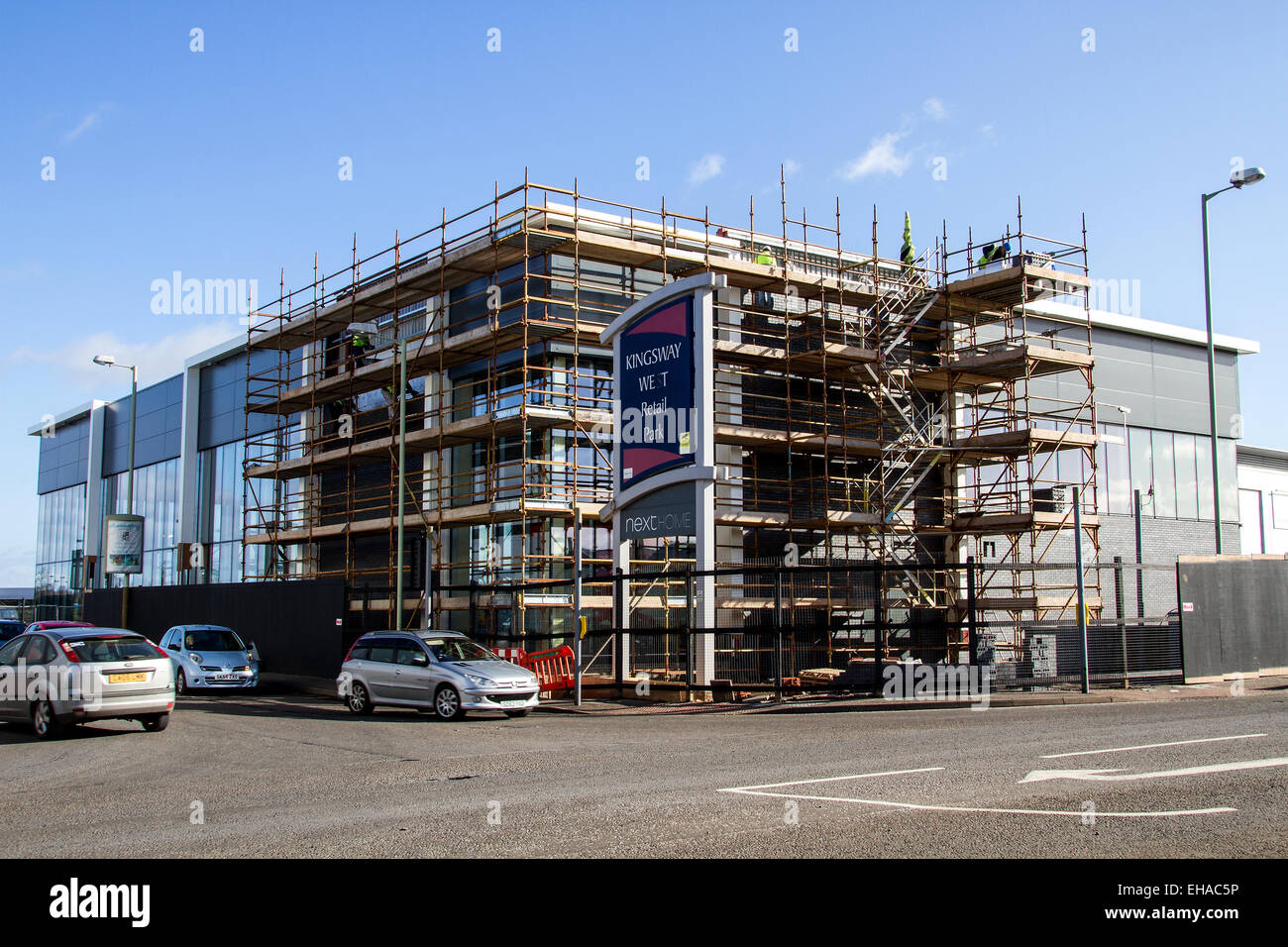 Construction work at the Kingsway West Retail Park along Clepington ...