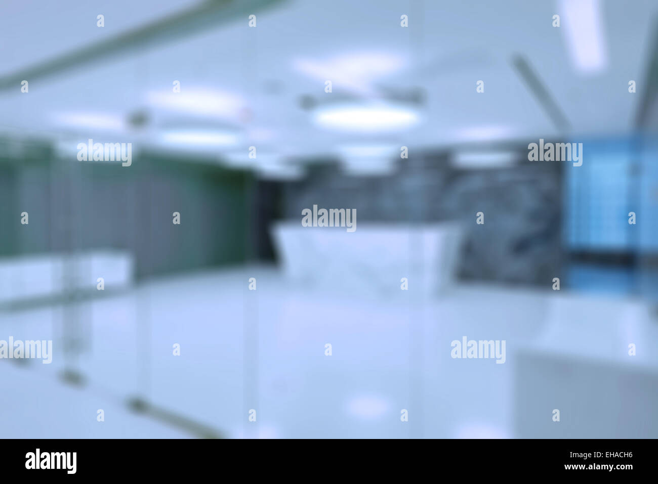 Generic reception in modern business centre building blur background ...