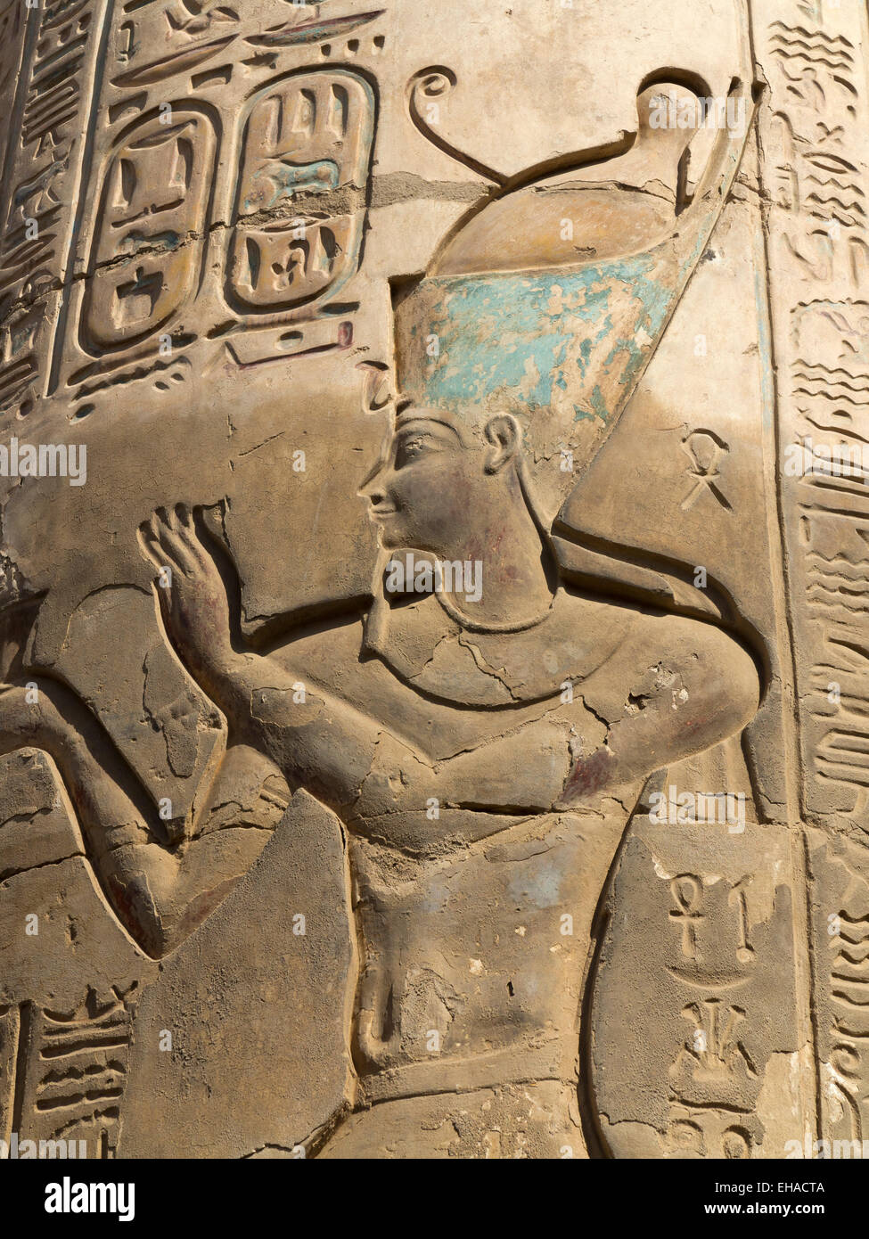 Reliefs at the temple of Haroeris and Sobek at Kom Ombo in the Nile ...