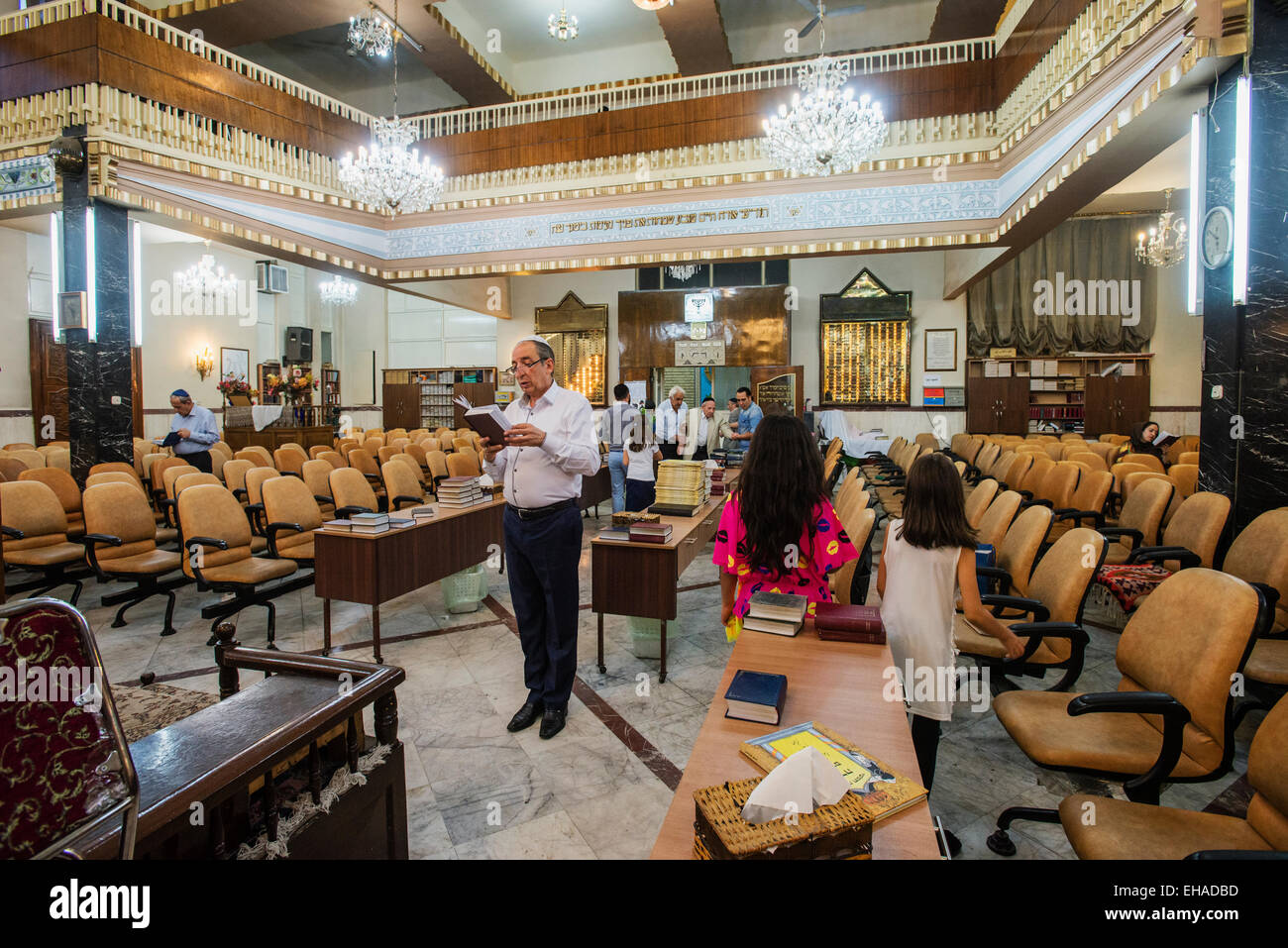 Jews pray on Rosh Hashanah, Jewish New Year, in Yusef Abad Synagogue ...
