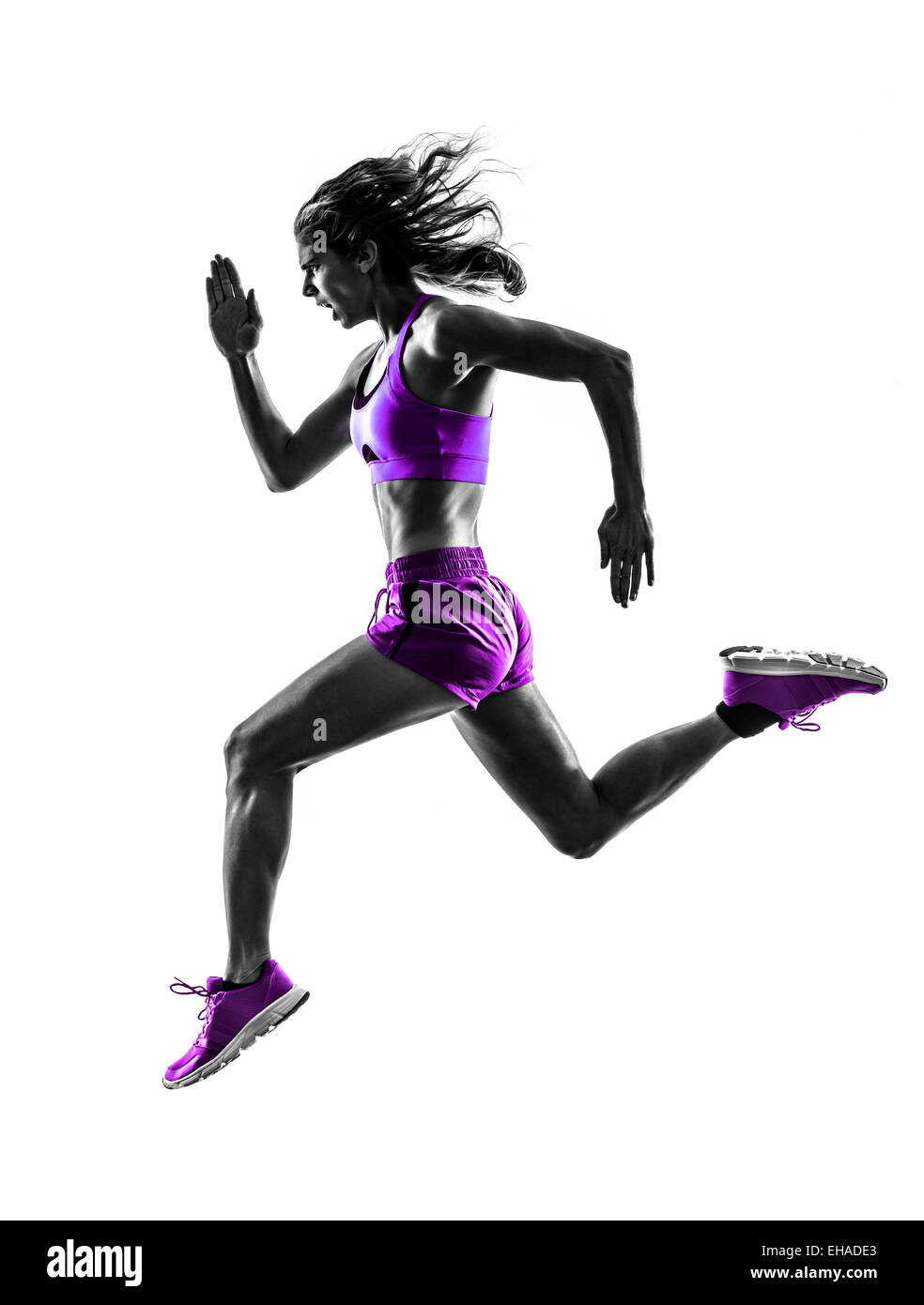 Muscular woman running Cut Out Stock Images & Pictures - Alamy