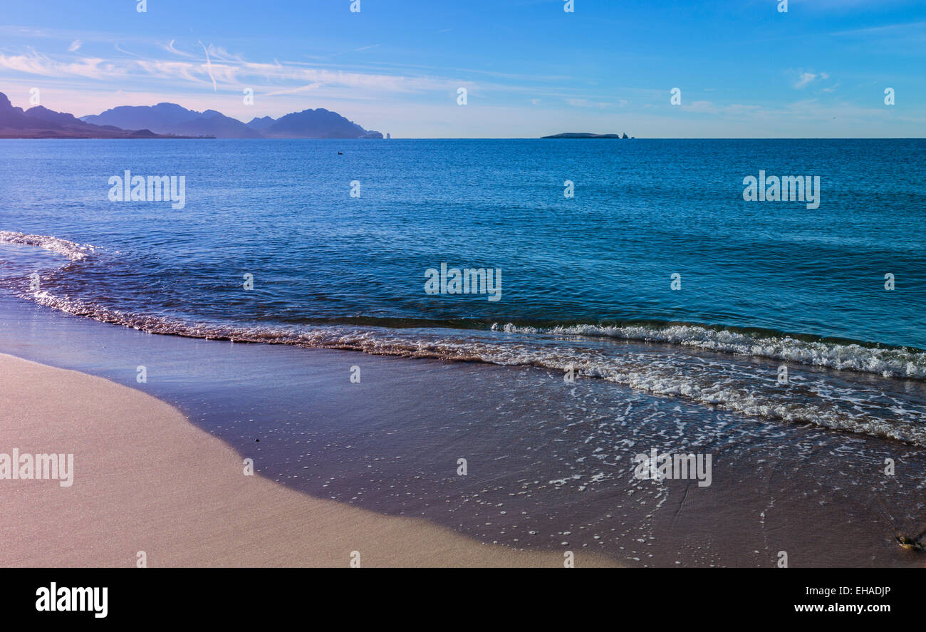 Sunrise on the waters of Bahia Bay, Sea of Cortez, Mexico Stock Photo ...