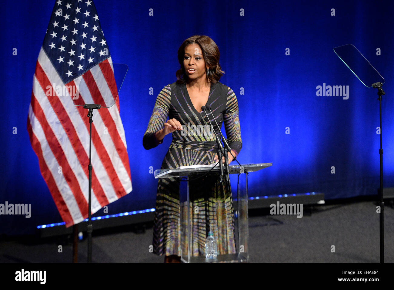 US First Lady Michelle Obama speaks at the launch of the mental health ...