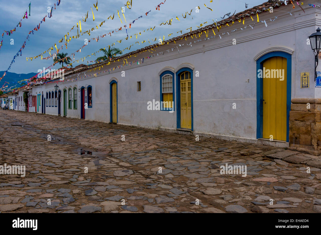 Colourful houses in Paraty - a colonial town in the State of Rio de ...