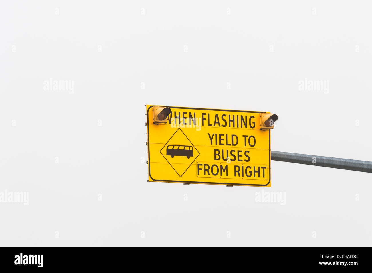 Bus lane sign over Highway 99 near Highway 91 exit, Surry, BC, Canada ...
