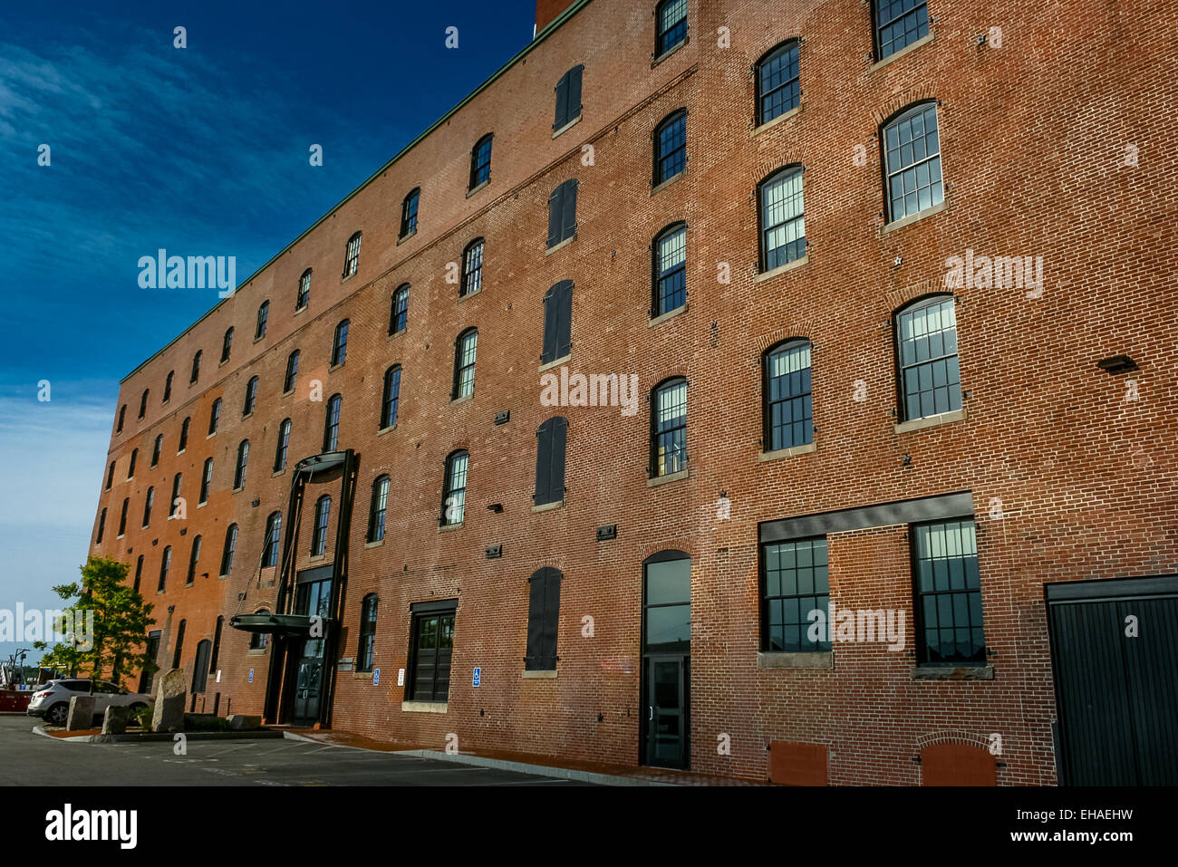 brick building in historic Portland, Maine Stock Photo - Alamy