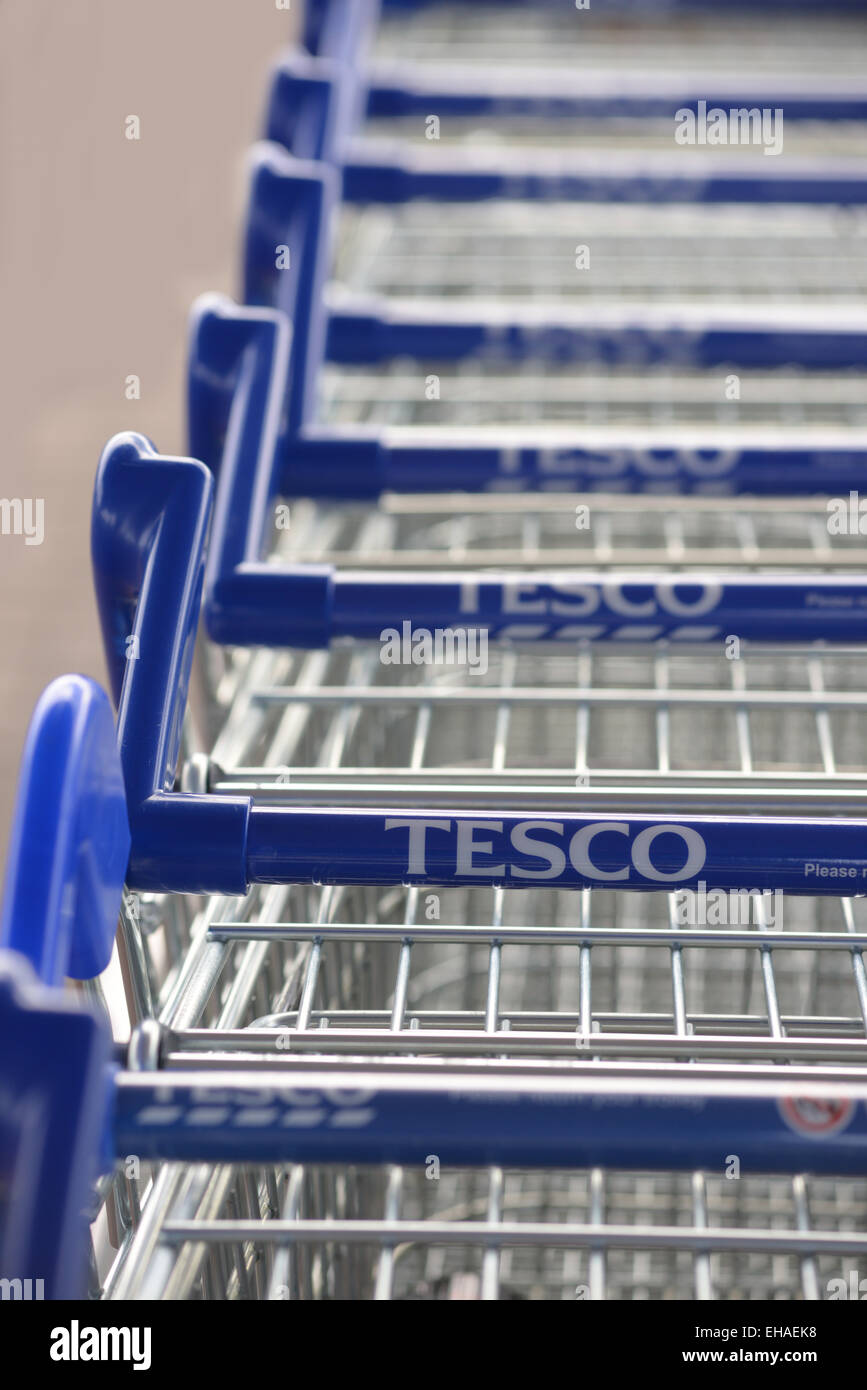 Tesco Shopping Trolley Trolleys High Resolution Stock Photography and ...