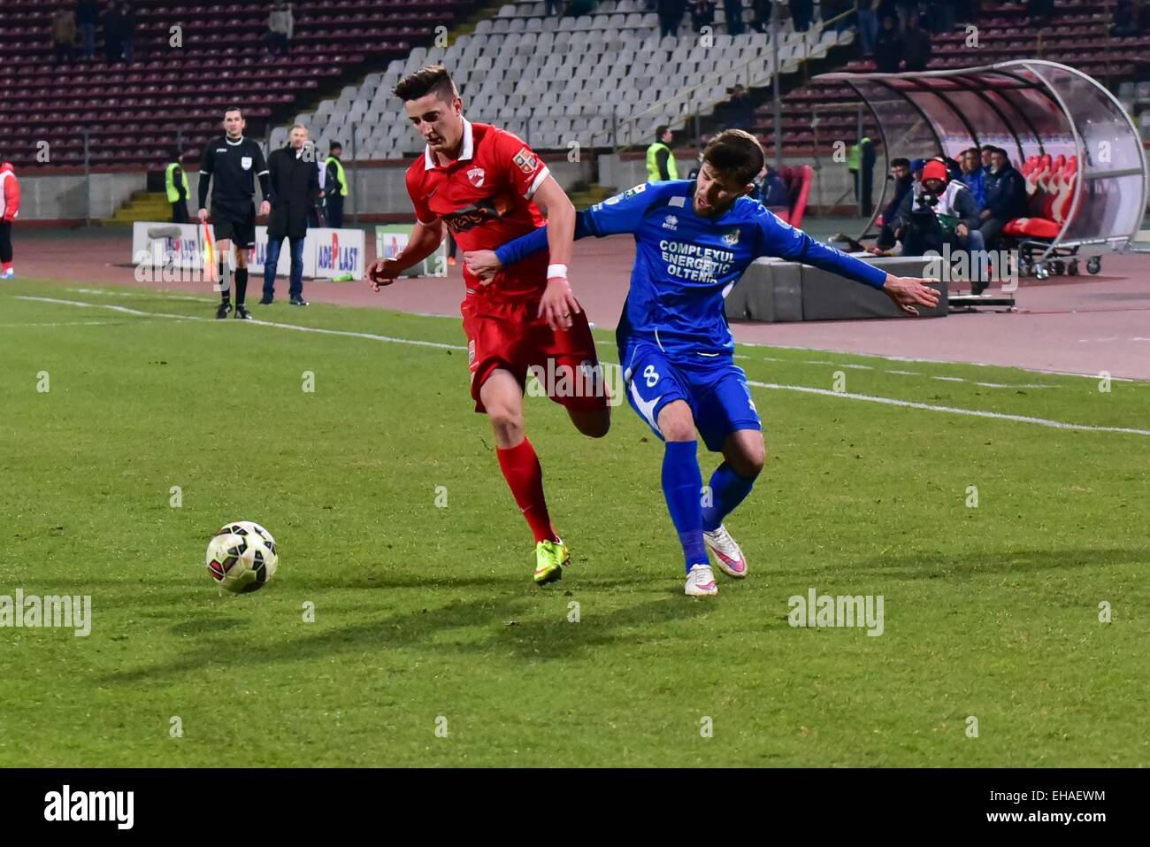 March 10, 2015: Steliano Filip #94 of Dinamo Bucharest and Mihai Cosmin ...