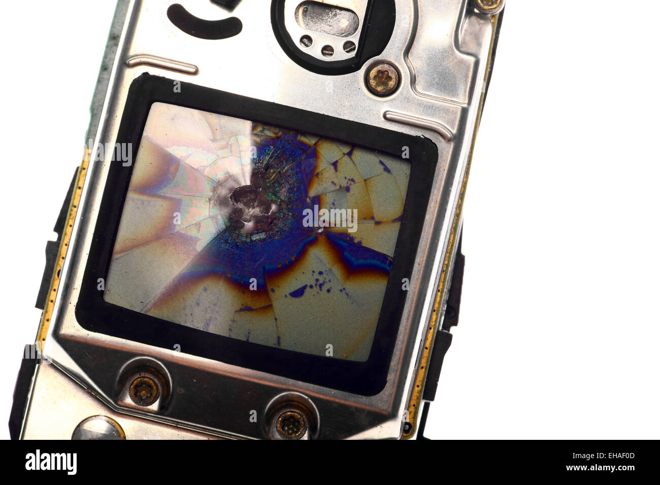 Studio shot of a damaged LCD screed of a mobile phone Stock Photo - Alamy