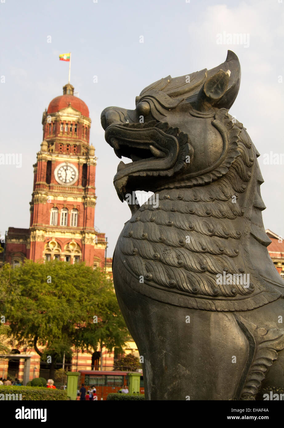 Statue in People's Square Yangon Myanmar Stock Photo - Alamy