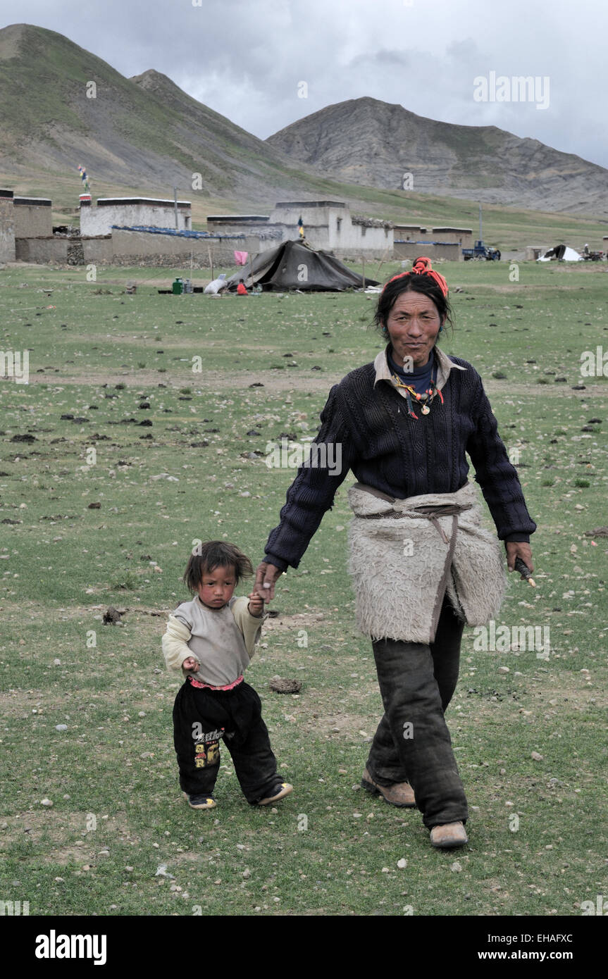 Drokpa (Nomad) Herders, Father and Son Stock Photo - Alamy