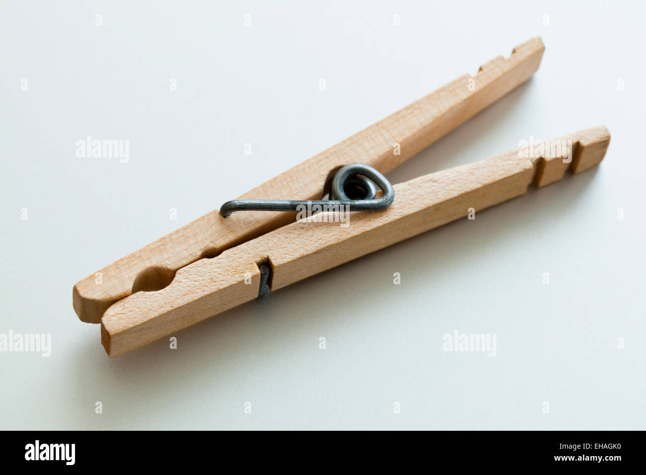 Wooden clothespin closeup Stock Photo - Alamy