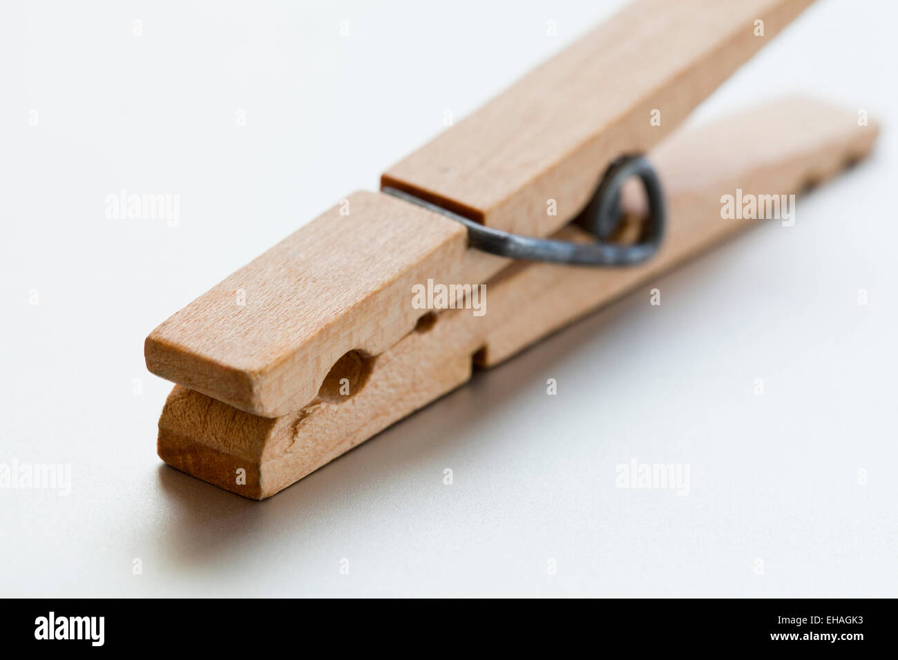 Wooden clothespin closeup Stock Photo - Alamy