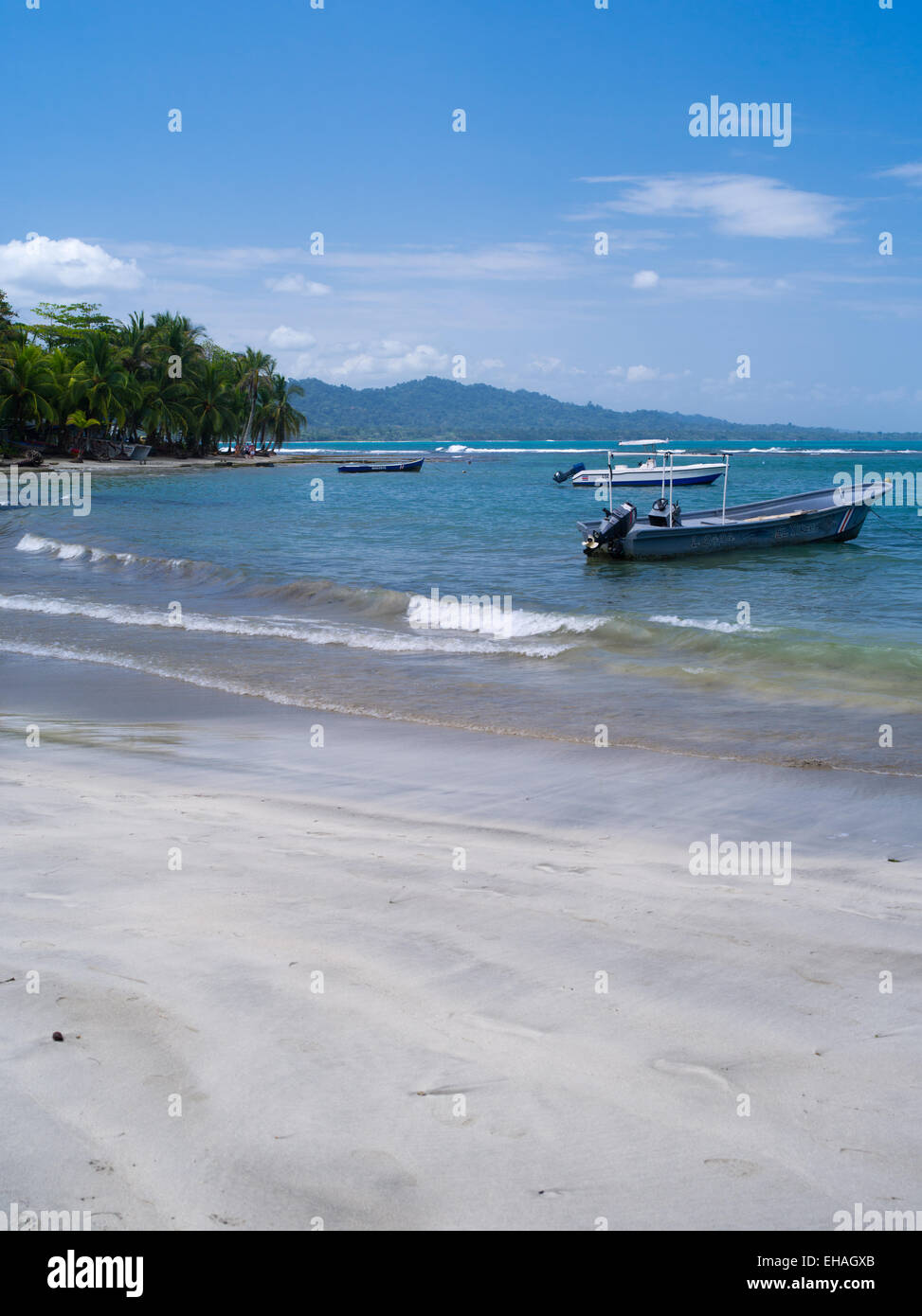 The beach near the center of Puerto Viejo, Limon, Costa Rica Stock ...