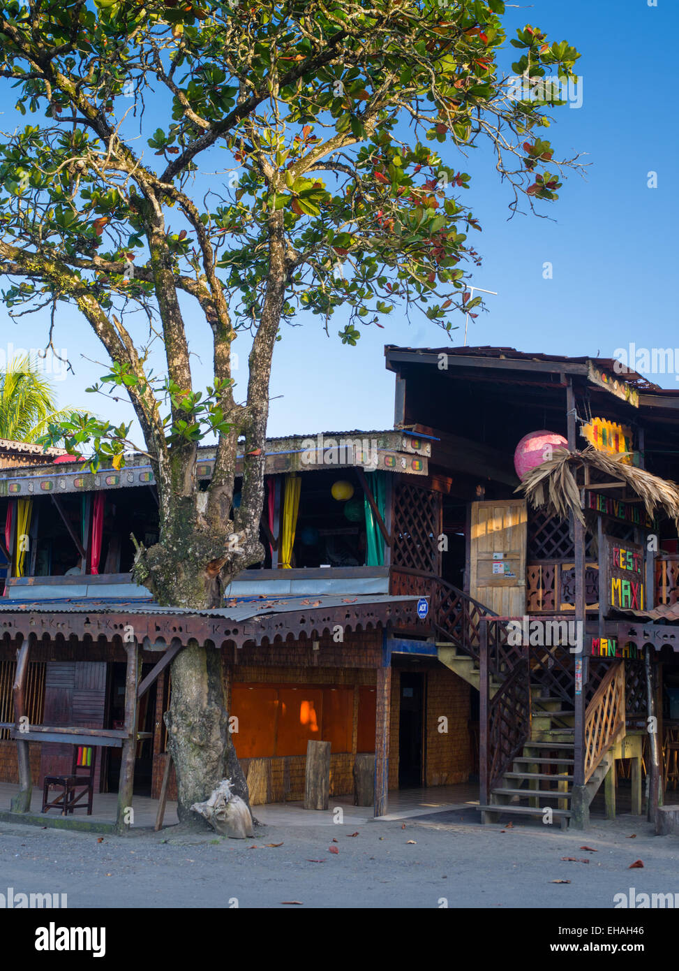 Maxi's restaurant, in downtown Manzanillo, Limon, Costa Rica Stock ...