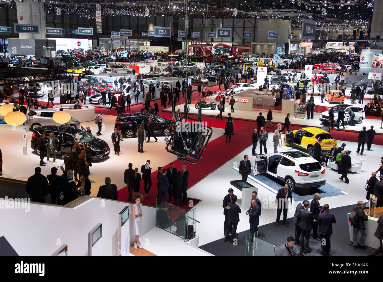 Geneva Palexpo arena exhibition halls. Geneva motor show 2015 Stock ...